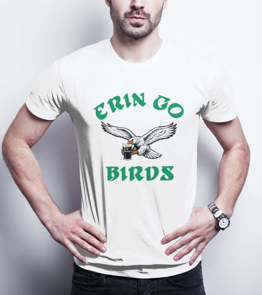 Philadelphia Eagles Erin Go Birds Beer Holding Eagle T-Shirt