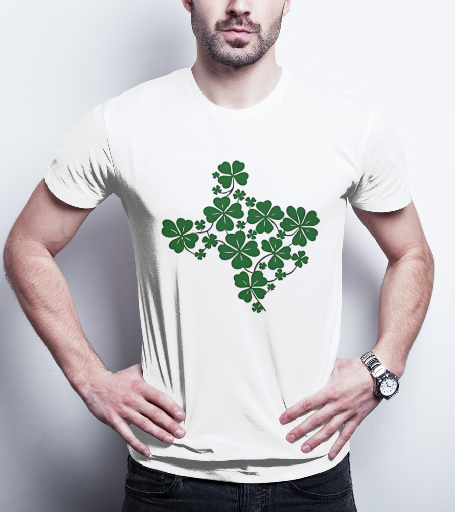 Texas Shamrock Map St Patrick's Day Celebration T-Shirt