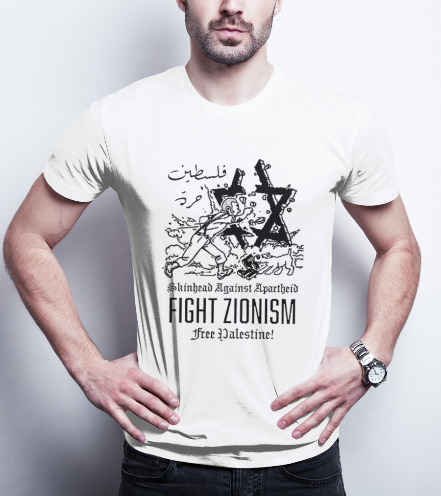 Skinhead Against Apartheid Fight Zionism Free Palestine T-Shirt