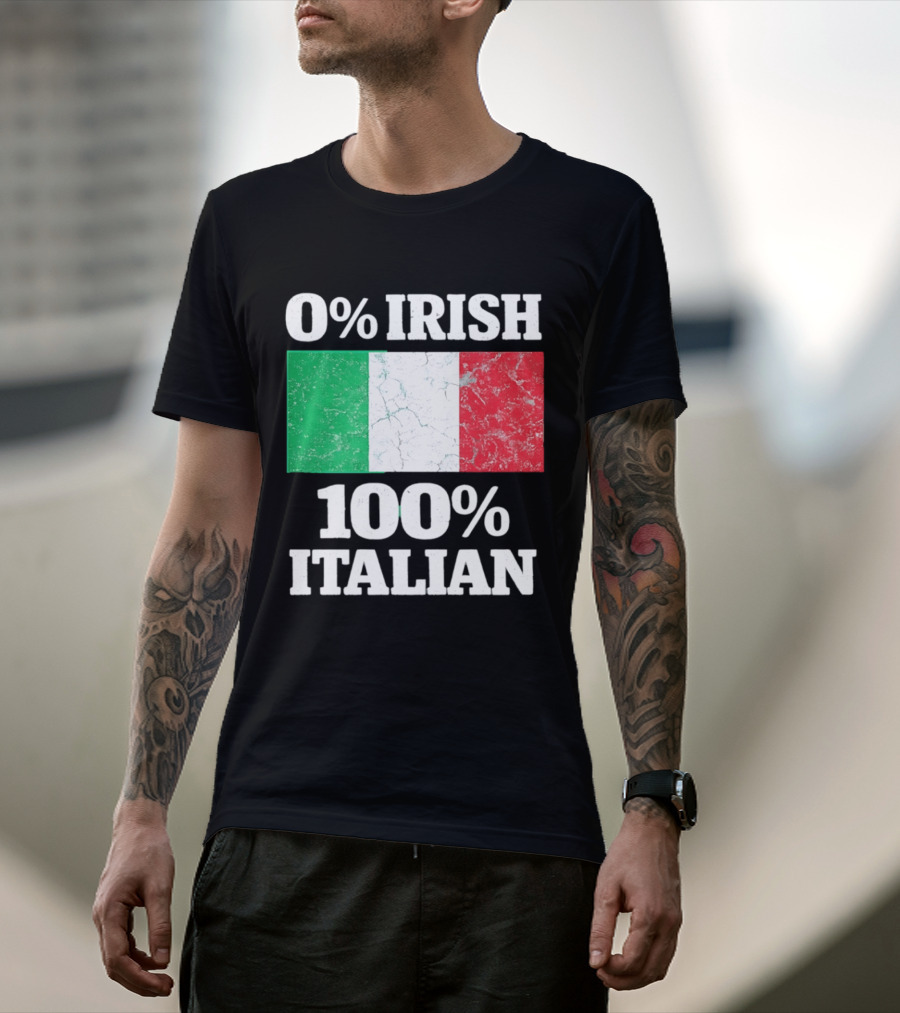 0 Irish 100 Italian Flag Heritage Pride Italy T-Shirt