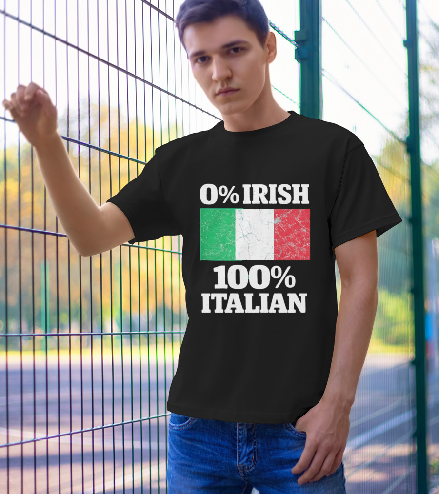 0 Irish 100 Italian Flag Heritage Pride Italy T-Shirt