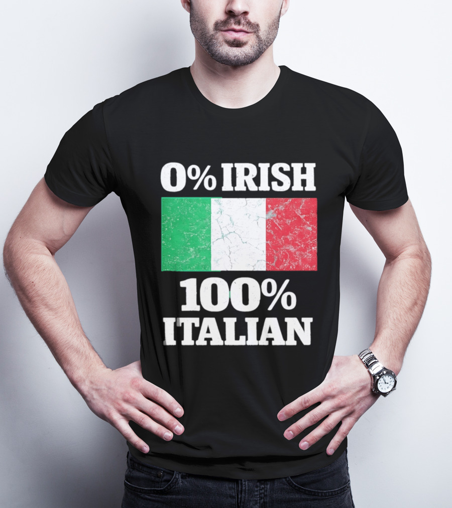 0 Irish 100 Italian Flag Heritage Pride Italy T-Shirt