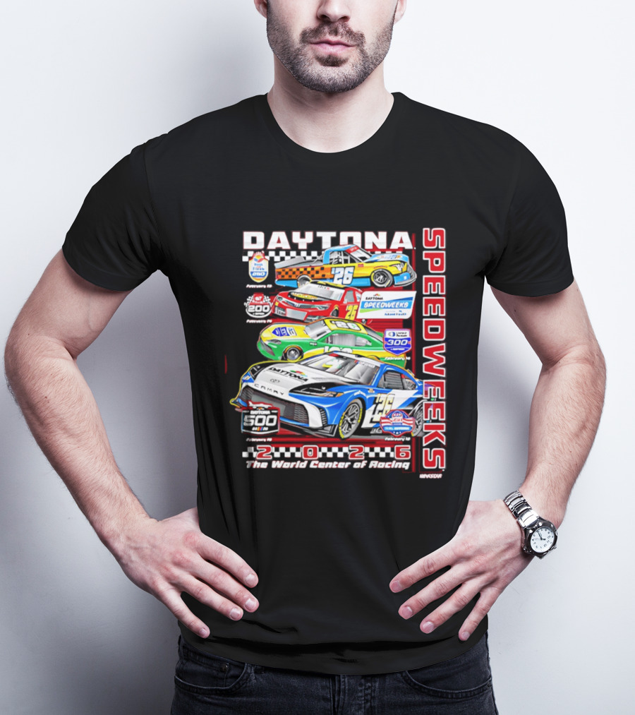 2026 Daytona 500 Speedweeks The World Center Of Racing Champion Cars Racing T-Shirt