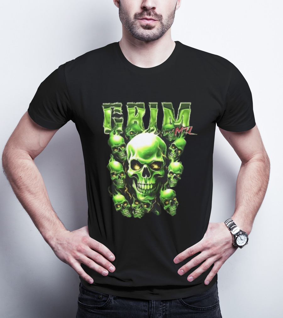 Grim MTL Green Skull Cluster Hommage To Juicy J T-Shirt