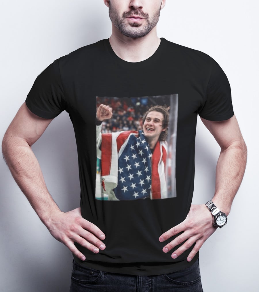 Jack Hughes USA Hockey Celebrates Gold Victory T-Shirt