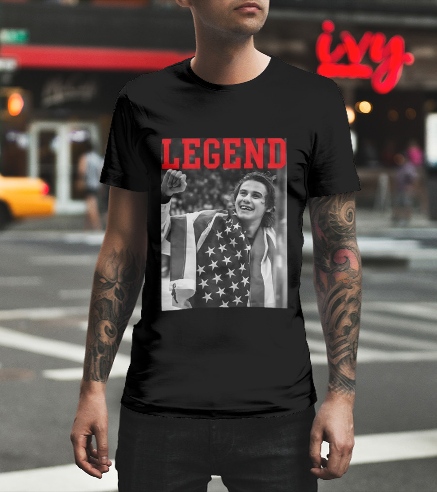 Jack Hughes USA Legend Olympic Gold Medal Hockey T-Shirt