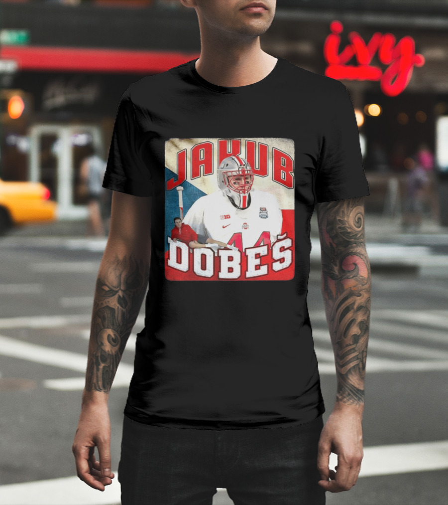 Jakub Dobeš Ohio State Buckeyes Hockey Big Ten 44 T-Shirt