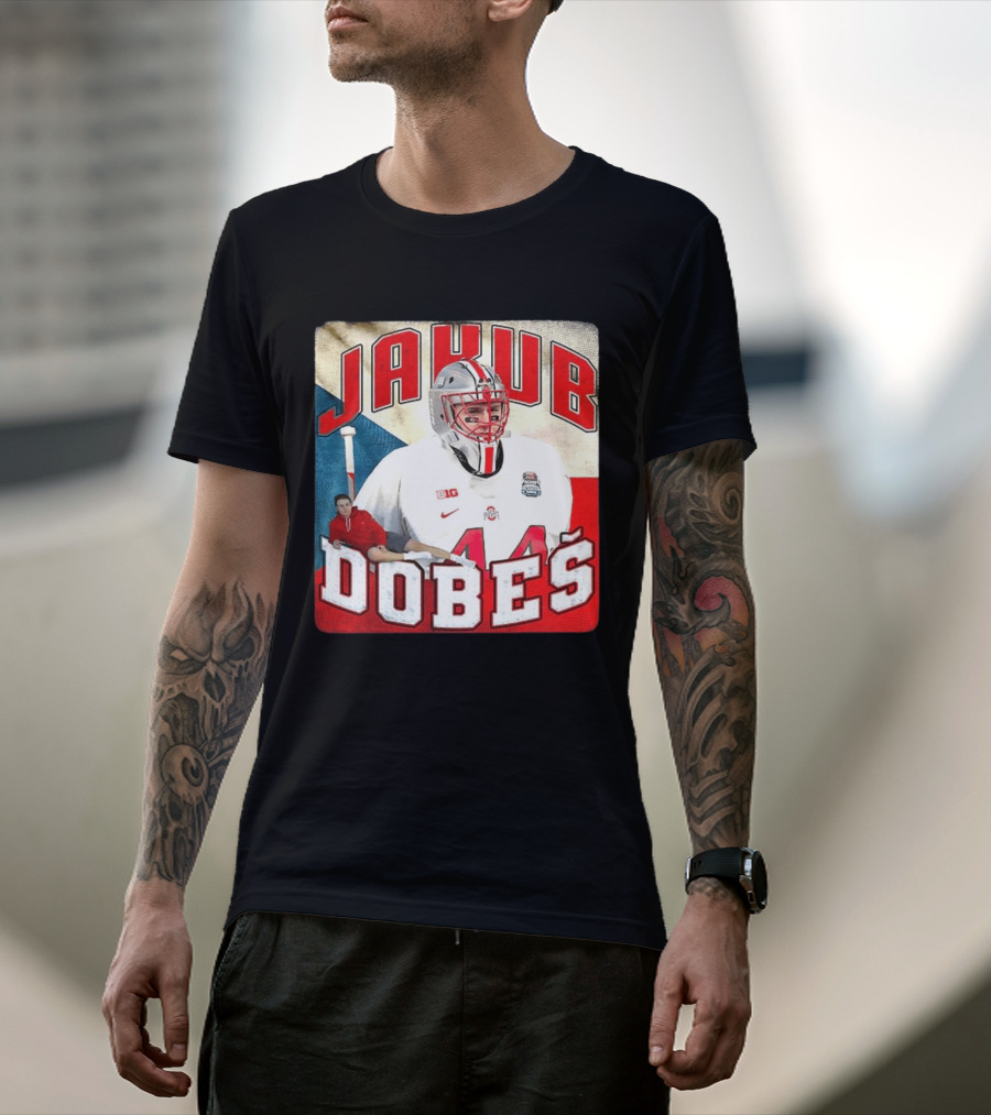 Jakub Dobeš Ohio State Buckeyes Hockey Big Ten 44 T-Shirt