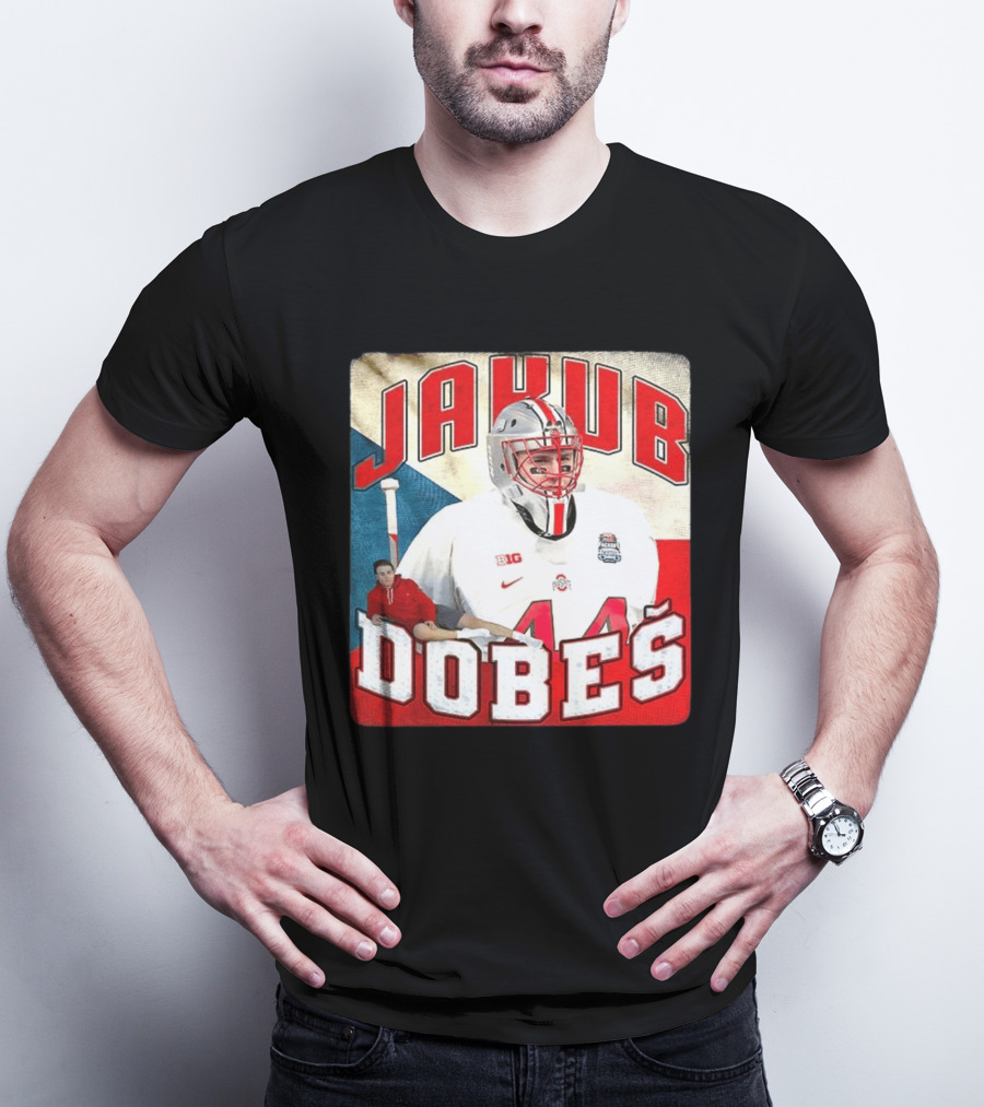 Jakub Dobeš Ohio State Buckeyes Hockey Big Ten 44 T-Shirt