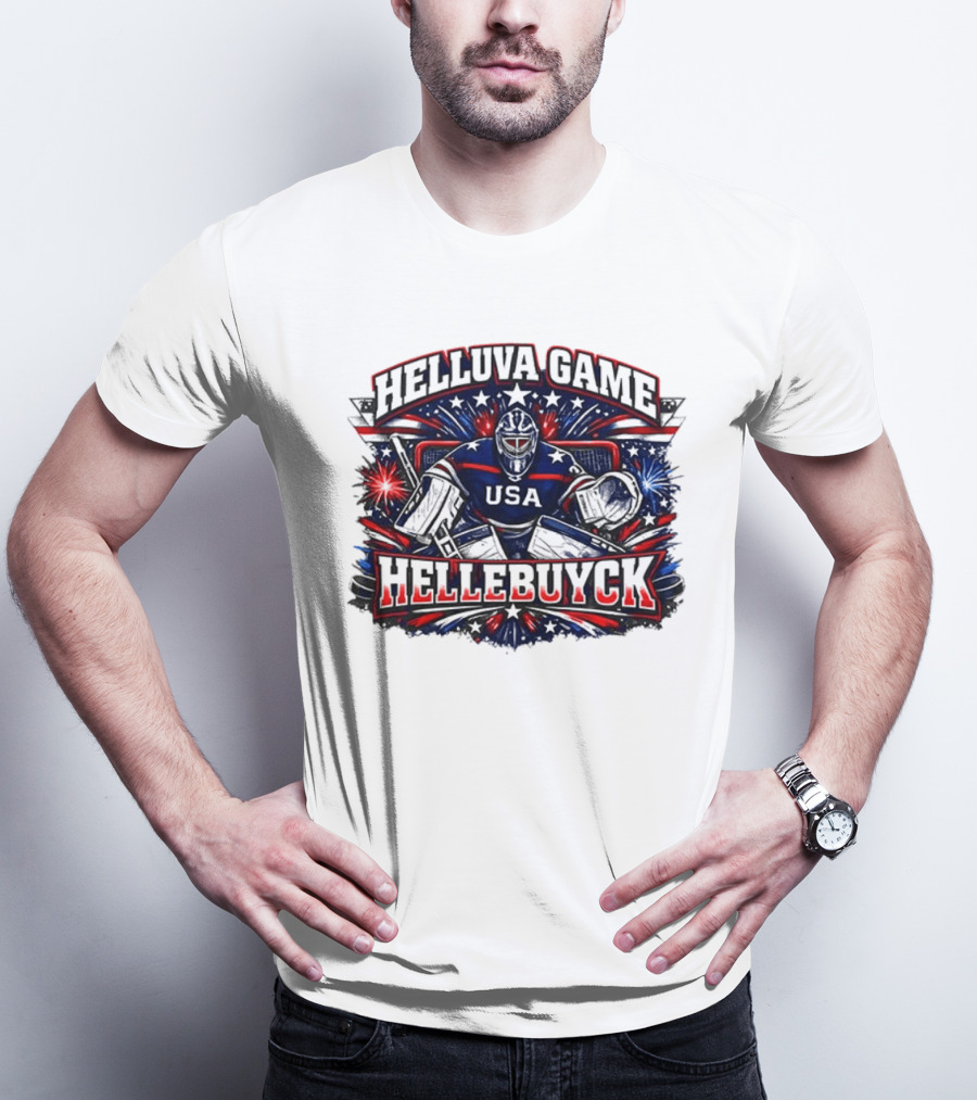 HelluVa Game Hellebuyck USA Ice Hockey World Champion T-Shirt