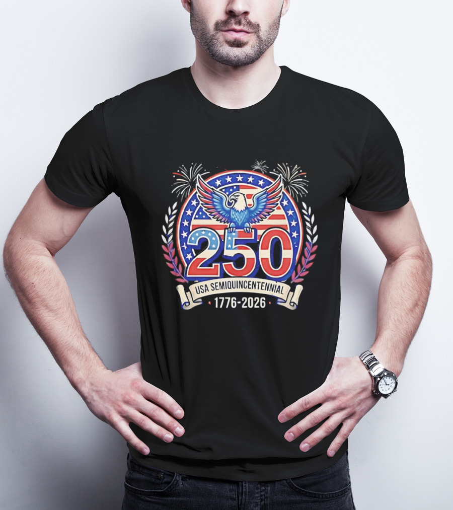 250 USA Semiquincentennial Eagle And Stars 1776 2026 Celebration T-Shirt