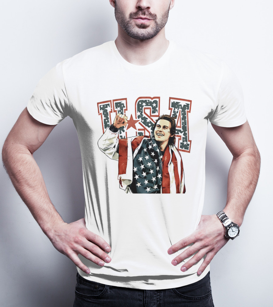 Jack Hughes USA Gold Victory 2026 Celebration T-Shirt