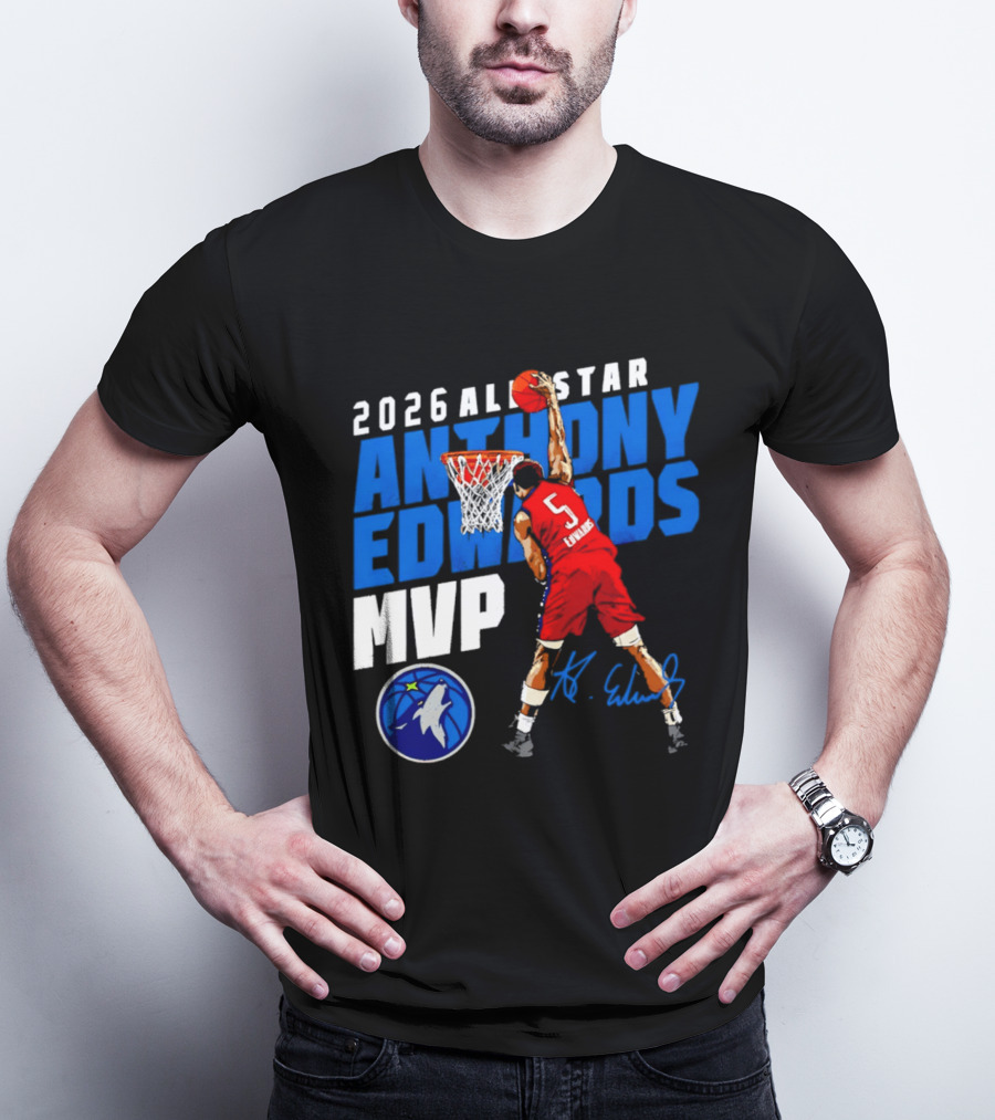 2026 All Star Anthony Edwards MVP Minnesota Timberwolves T-Shirt