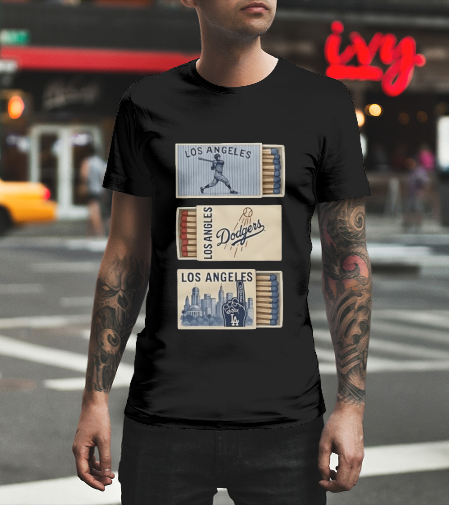 Los Angeles Dodgers Baseball Matchbox Collector's Set T-Shirt