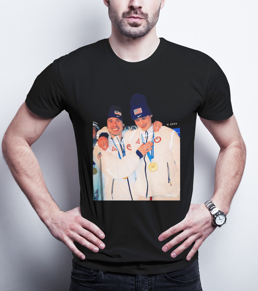 Team USA Golden Goal 2026 Milano Cortina Winter Olympics Celebrating Victory T-Shirt
