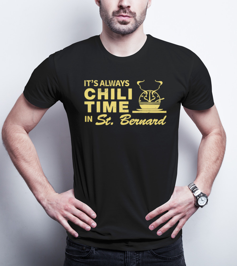 It's Always Chili Time In St Bernard Cooking Pot T-Shirt