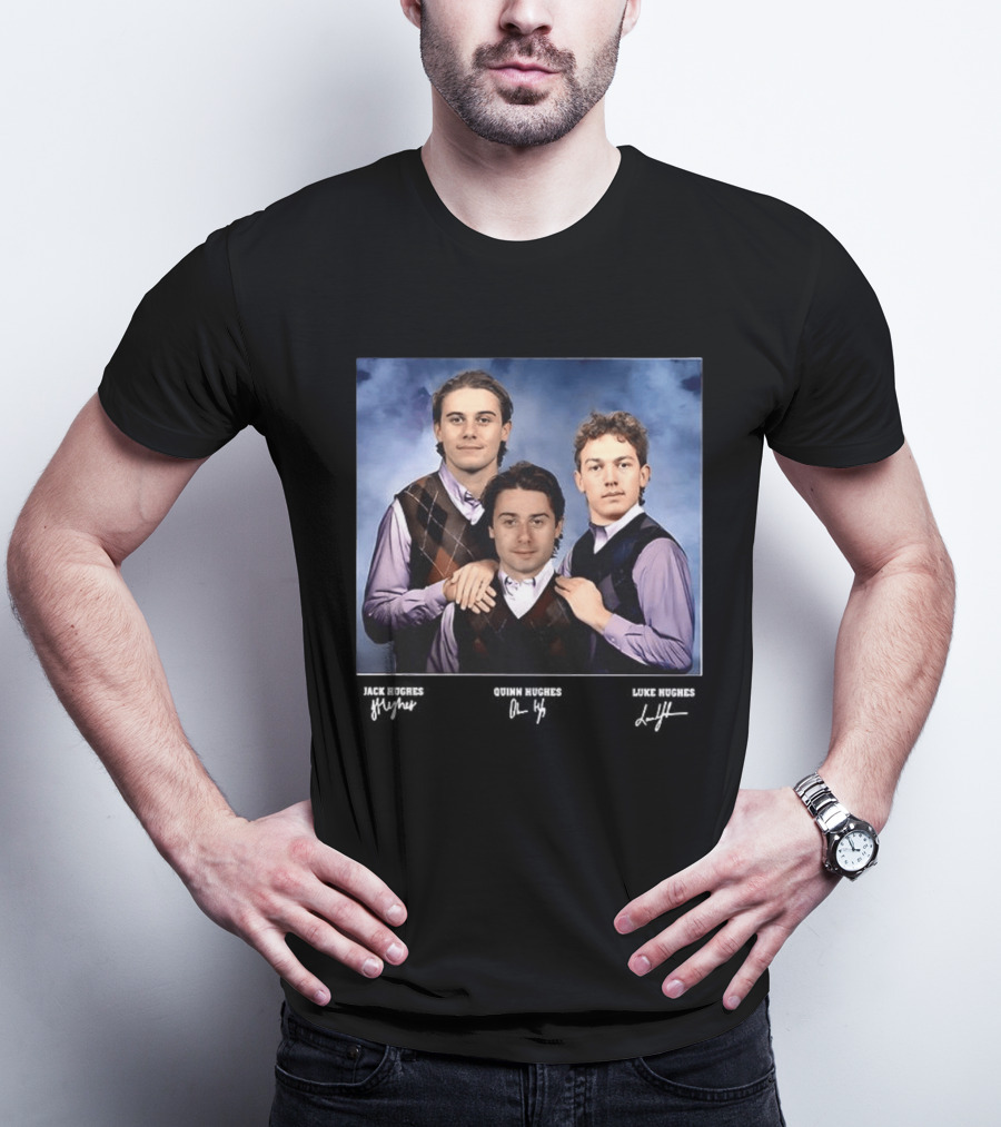 Jack Hughes Luke Hughes Quinn Hughes Team USA Ice Hockey Step Brothers Meme T-Shirt
