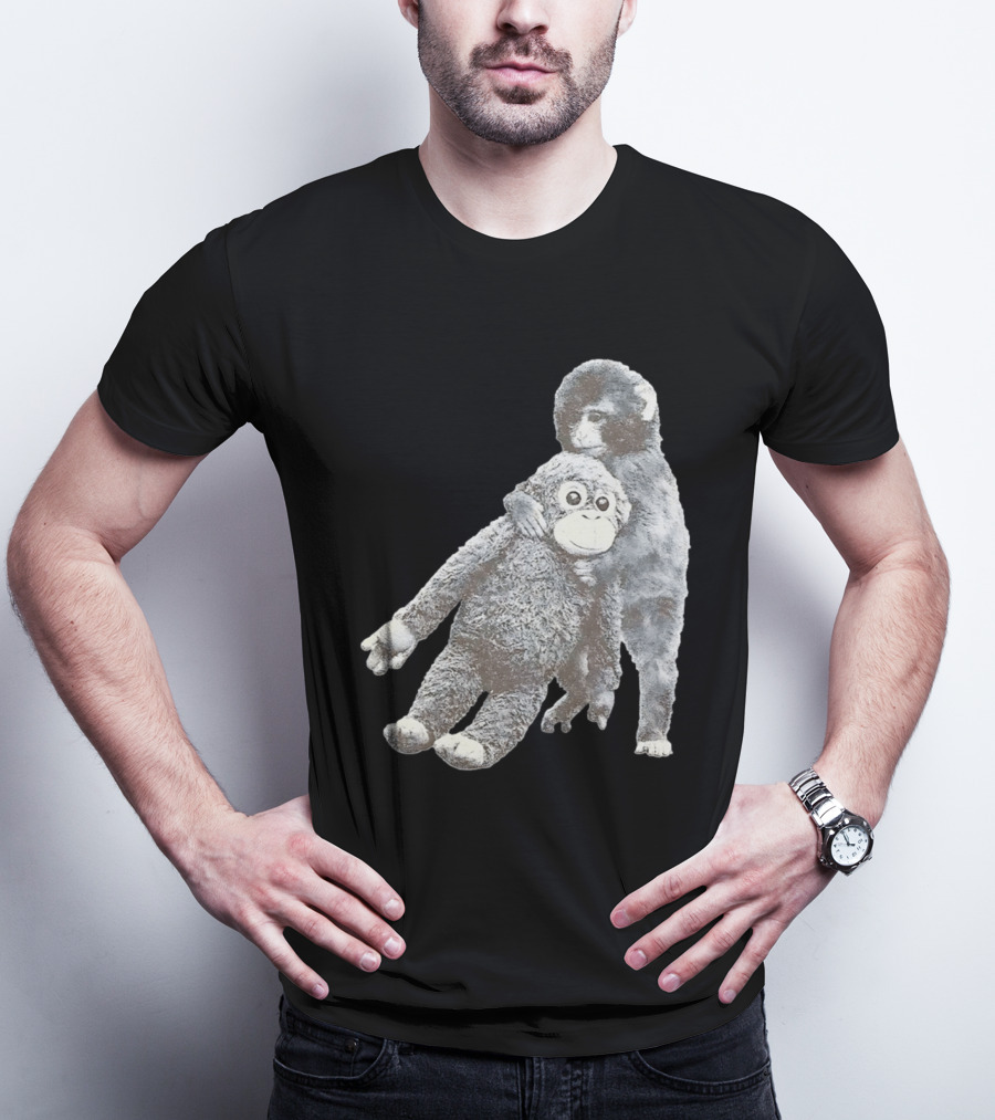 Punch Kun Monkey Plush Toy Hugging Scene T-Shirt