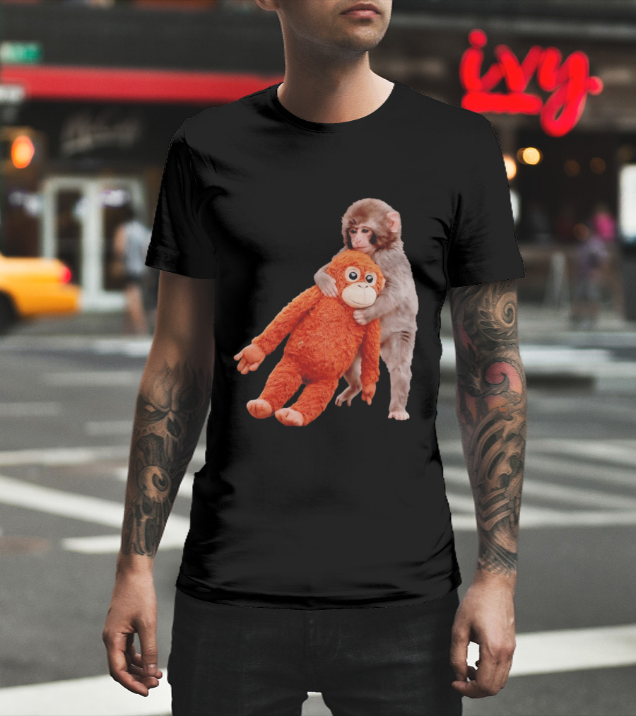 Punch Monkey Panchi Kun Stuffed Toy Hugging Cute Baby Monkey T-Shirt