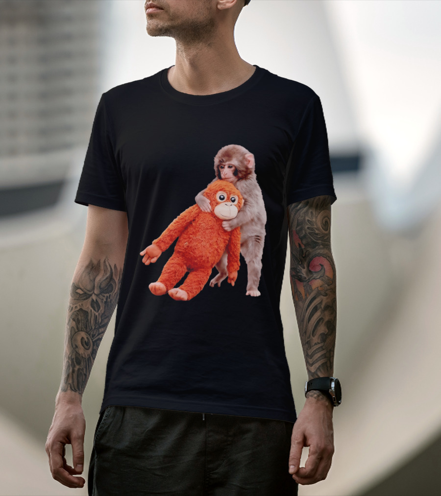 Punch Monkey Panchi Kun Stuffed Toy Hugging Cute Baby Monkey T-Shirt