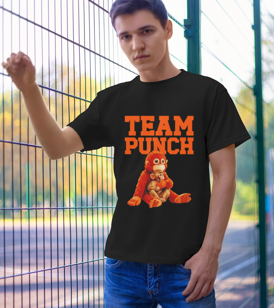 Team Punch Monkey Duo 2026 Vibrant Orange Characters T-Shirt