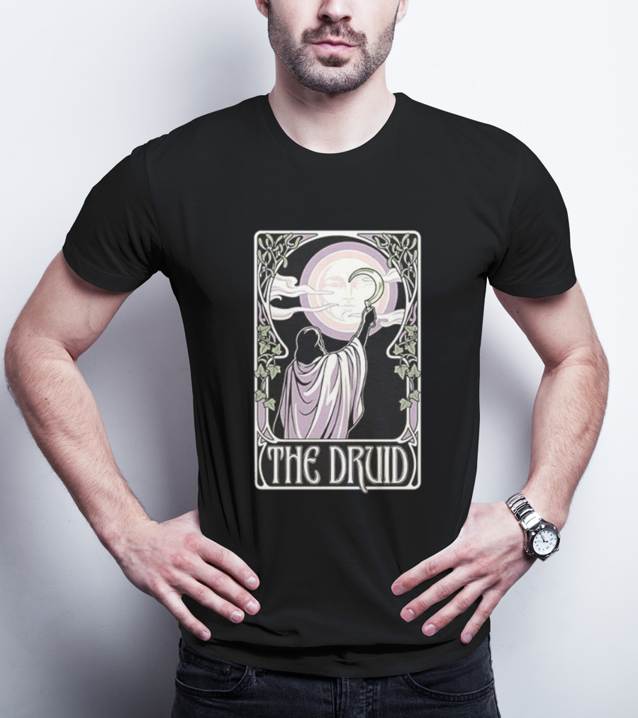 The Druid Tarot Card Moon And Sickle Mystical T-Shirt