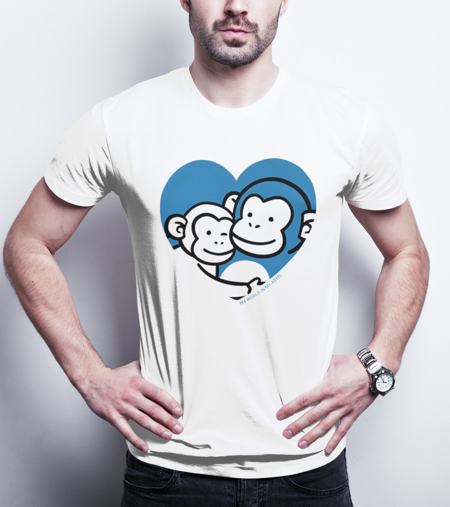 My World In My Arms Heart With Punchi Monkeys T-Shirt