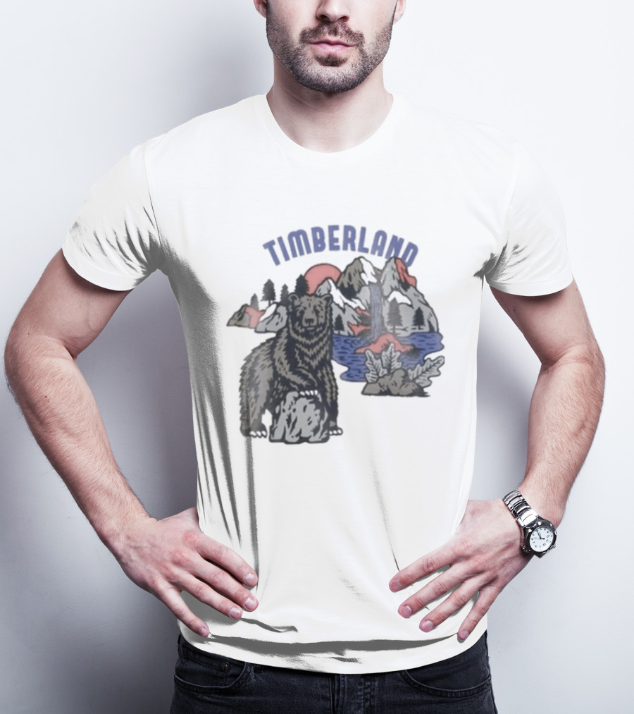 Timberland Bear Mountains And Sunset T-Shirt