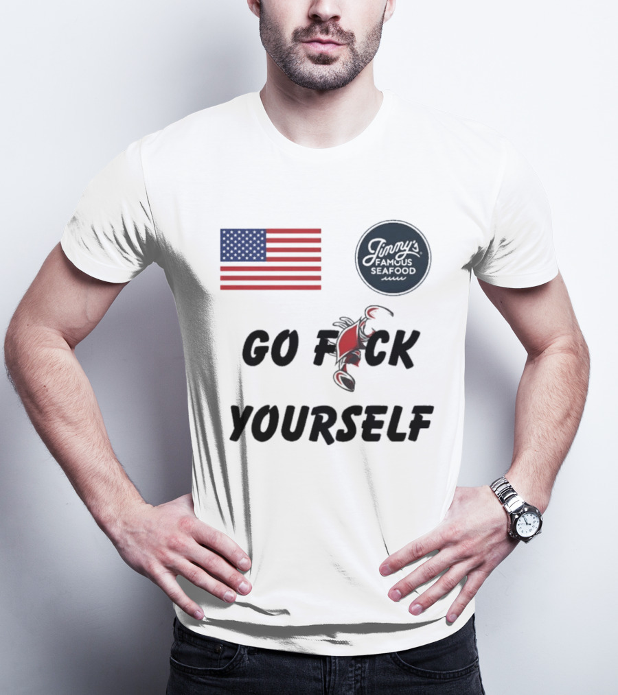 Jimmys Seafood Go F Yourself Crab American Flag T-Shirt