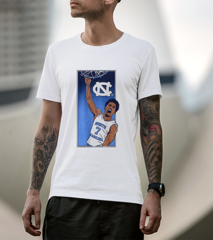 North Carolina Tar Heels Seth Trimble Basketball Dunk T-Shirt