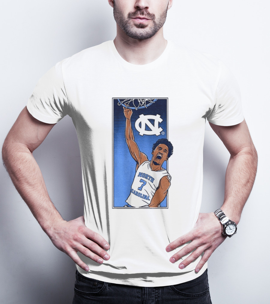 North Carolina Tar Heels Seth Trimble Basketball Dunk T-Shirt