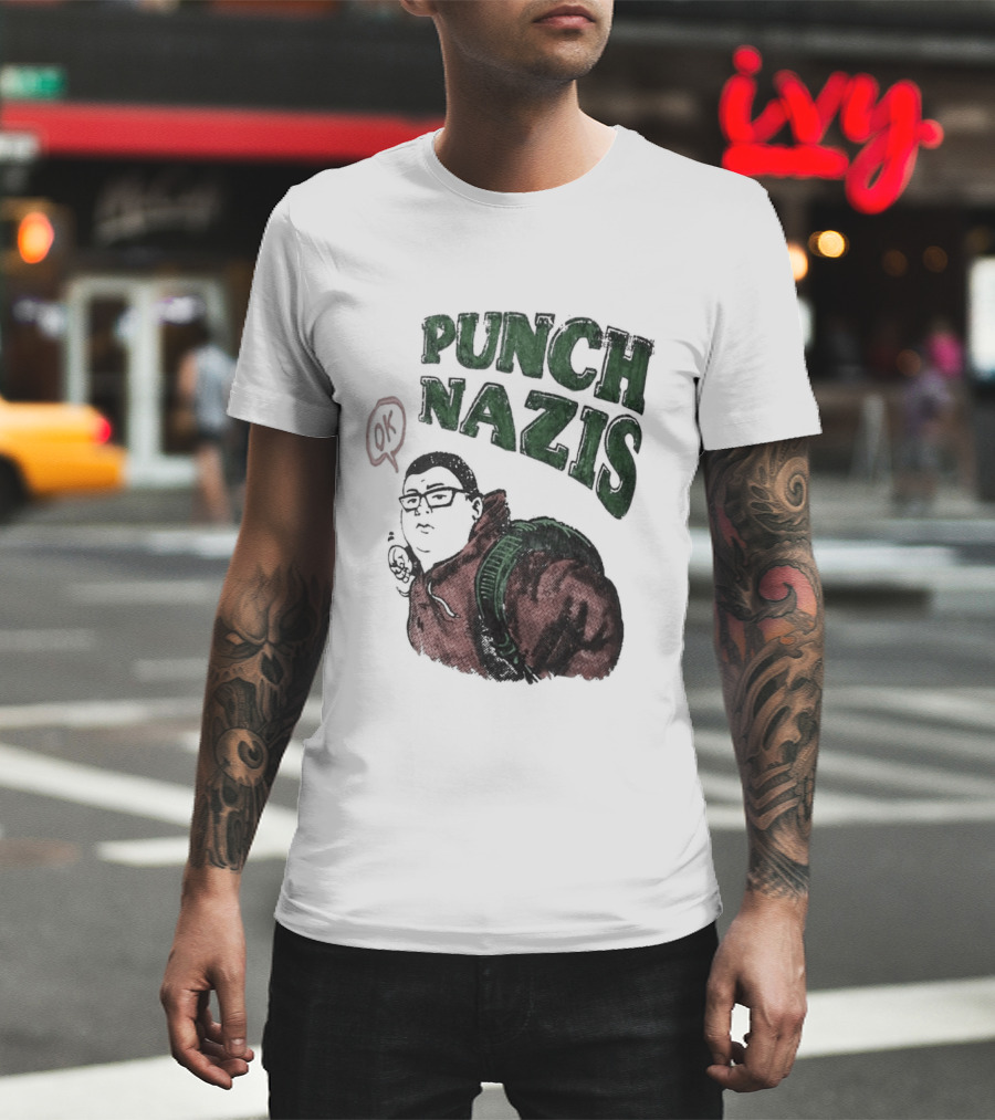 Punch Nazis OK Student Lake Zurich High School T-Shirt