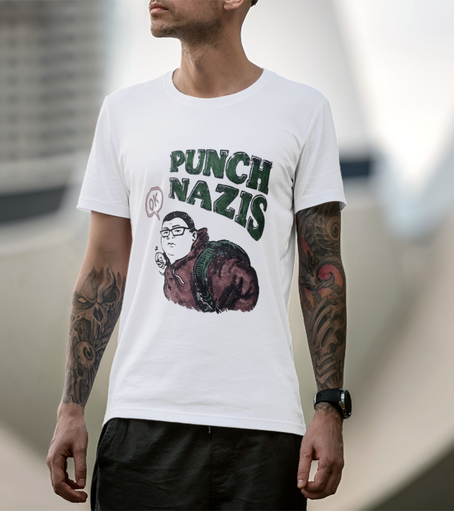 Punch Nazis OK Student Lake Zurich High School T-Shirt