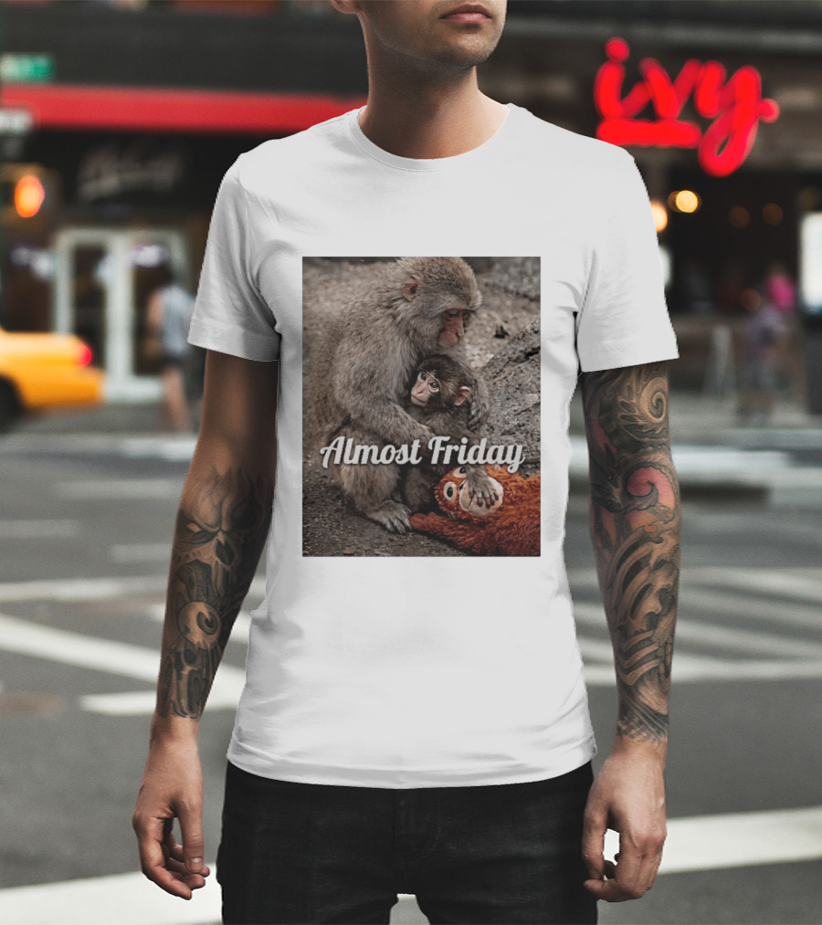 Almost Friday Punch The Monkey Hug Bodyguard T-Shirt
