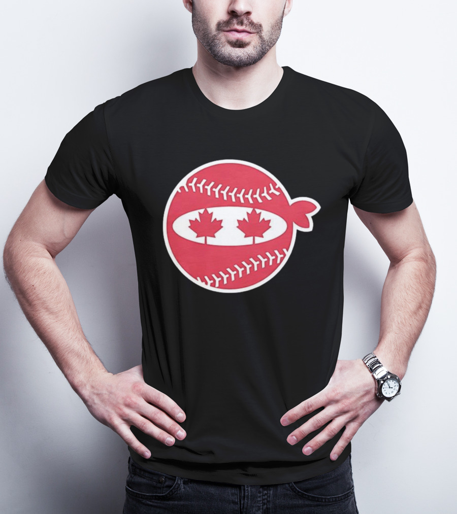 Canada Baseball Maple Leaf Ninja Pitching T-Shirt