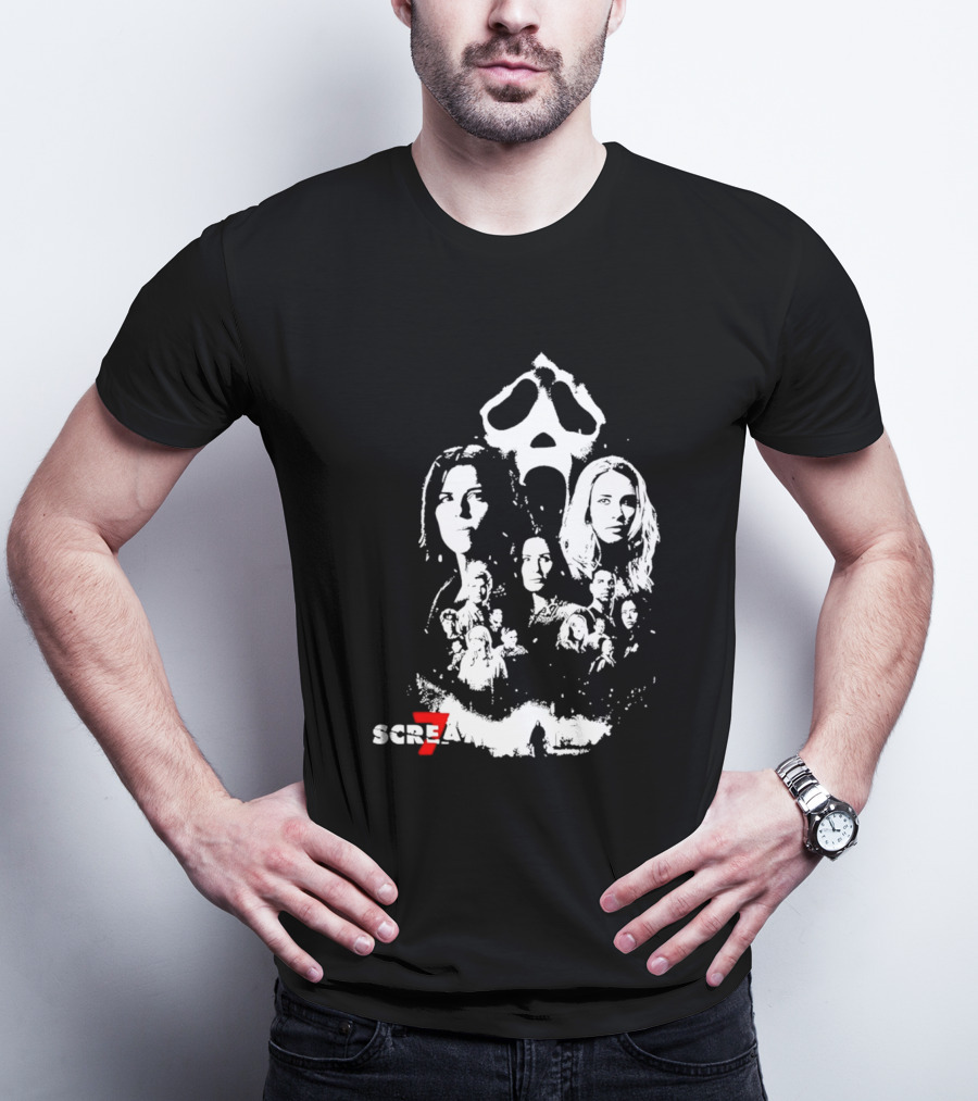 Scream 7 Cinemark Ghostface Mask Faces T-Shirt