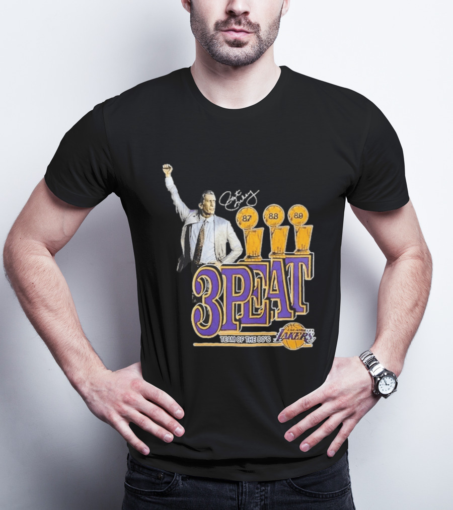Los Angeles Lakers 3PEAT Team Of The 80's 87 88 89 Pat Riley T-Shirt