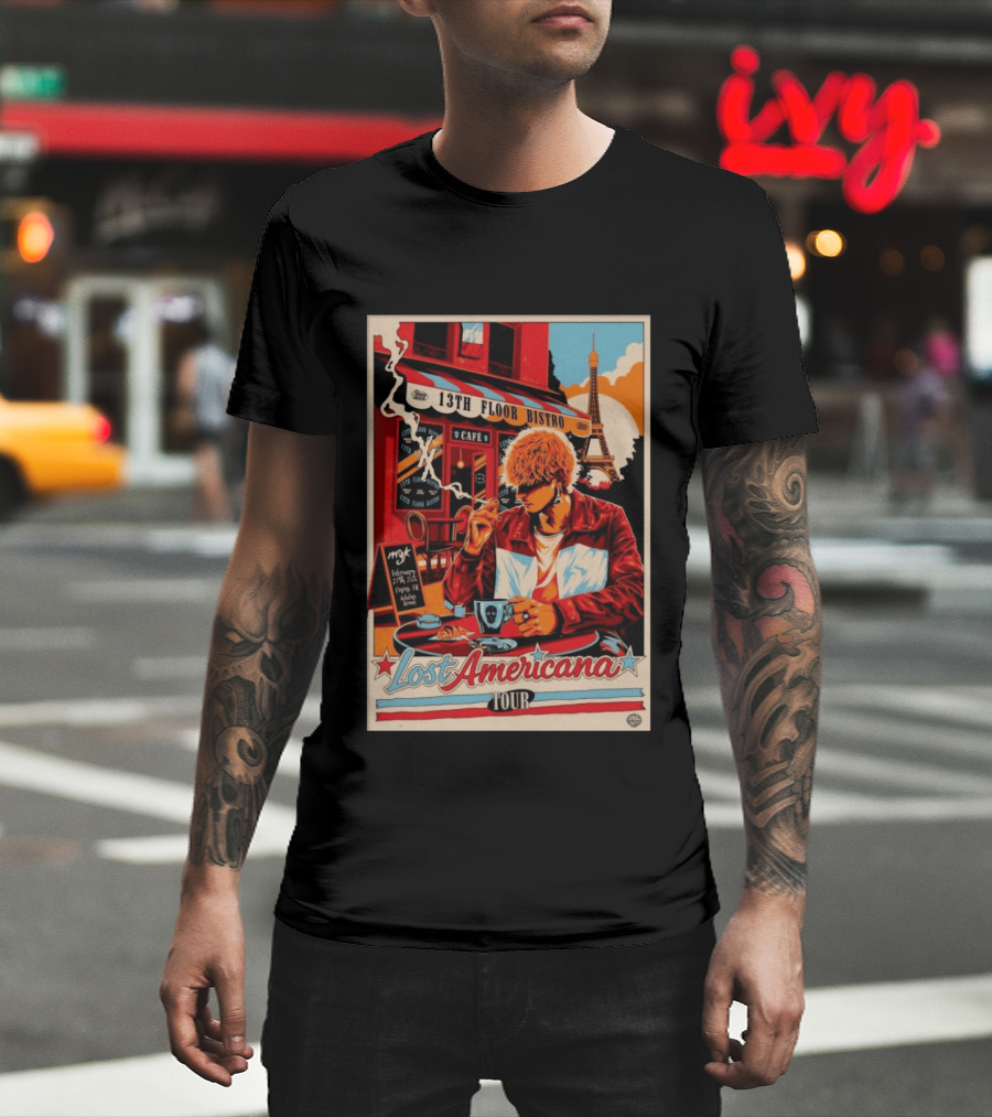 13th Floor Bistro Cafe Paris MGK February 27 2026 Lost Americana Tour T-Shirt