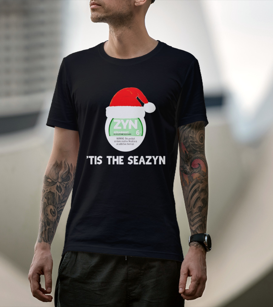 Zyn Spearmint Christmas Tis The Seazyn With Santa Hat T-Shirt