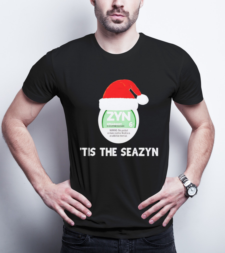 Zyn Spearmint Christmas Tis The Seazyn With Santa Hat T-Shirt