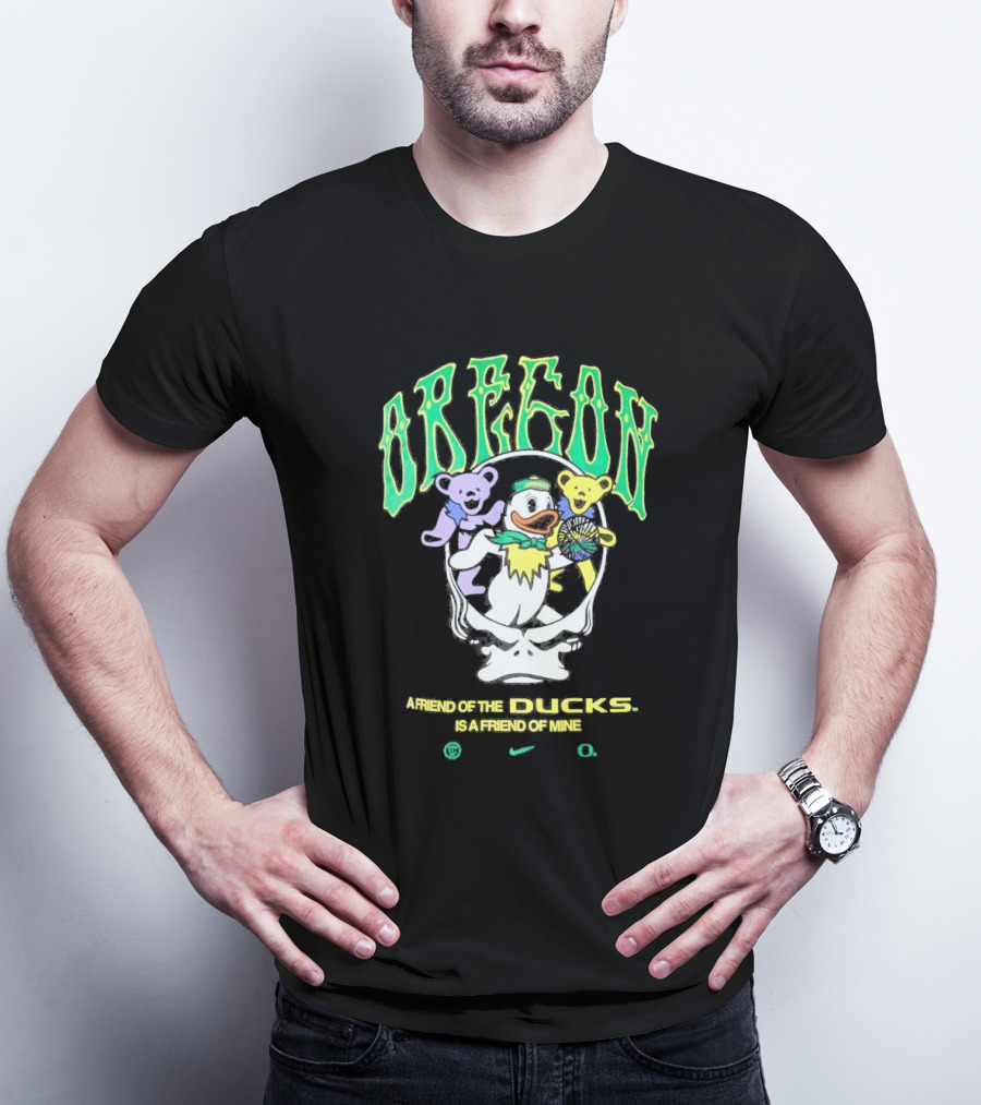 Oregon Ducks Grateful Dead Bears Collaboration Nike T-Shirt