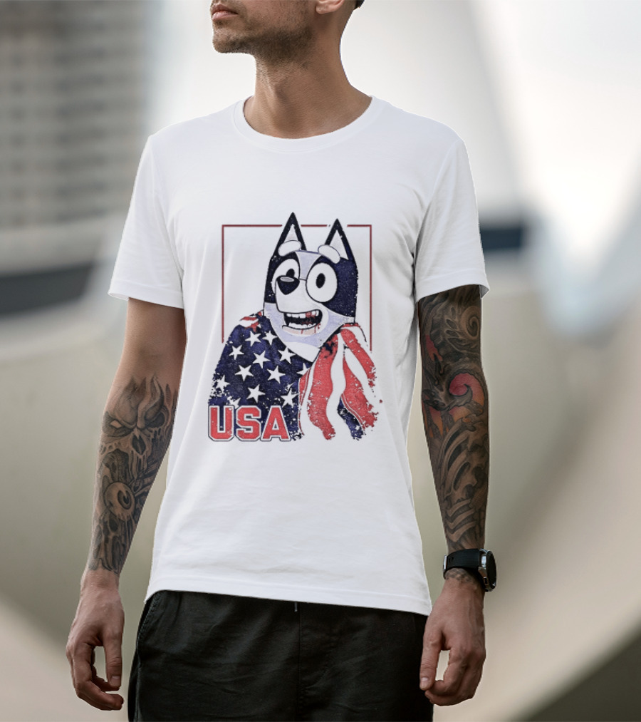 USA Bluey Hockey Jack Hughes Team Smile T-Shirt