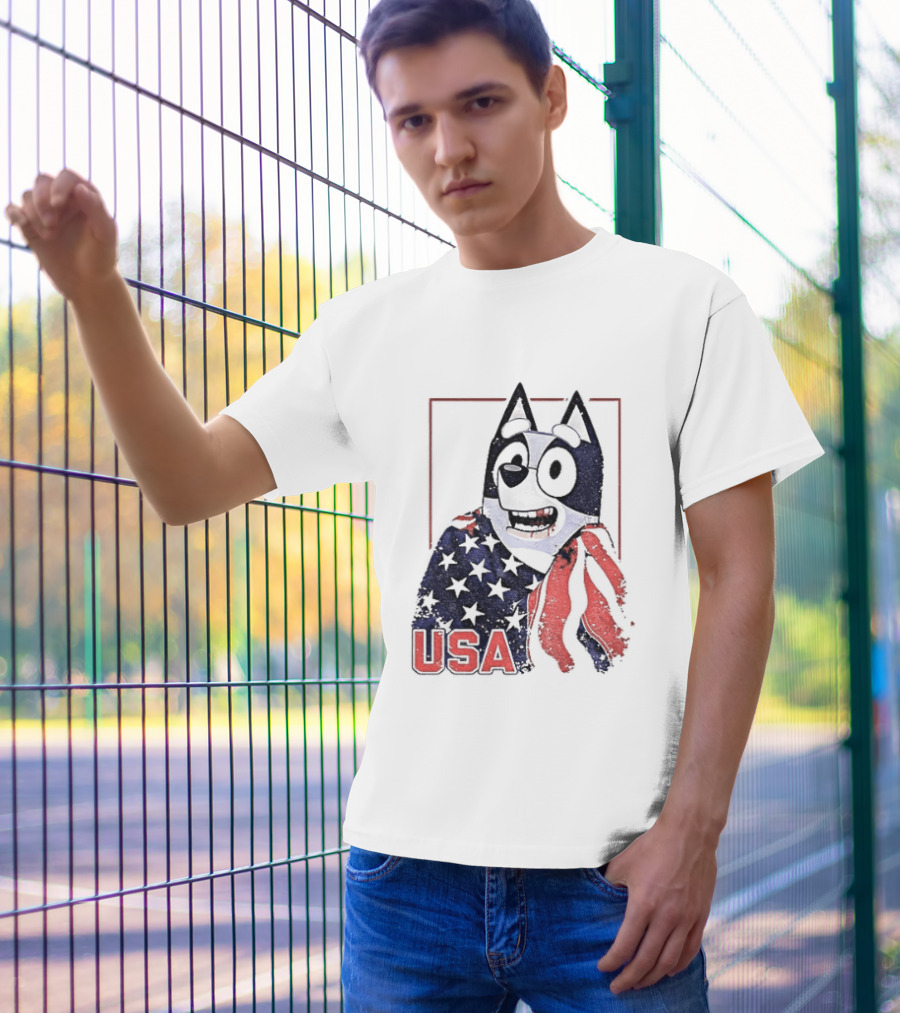 USA Bluey Hockey Jack Hughes Team Smile T-Shirt