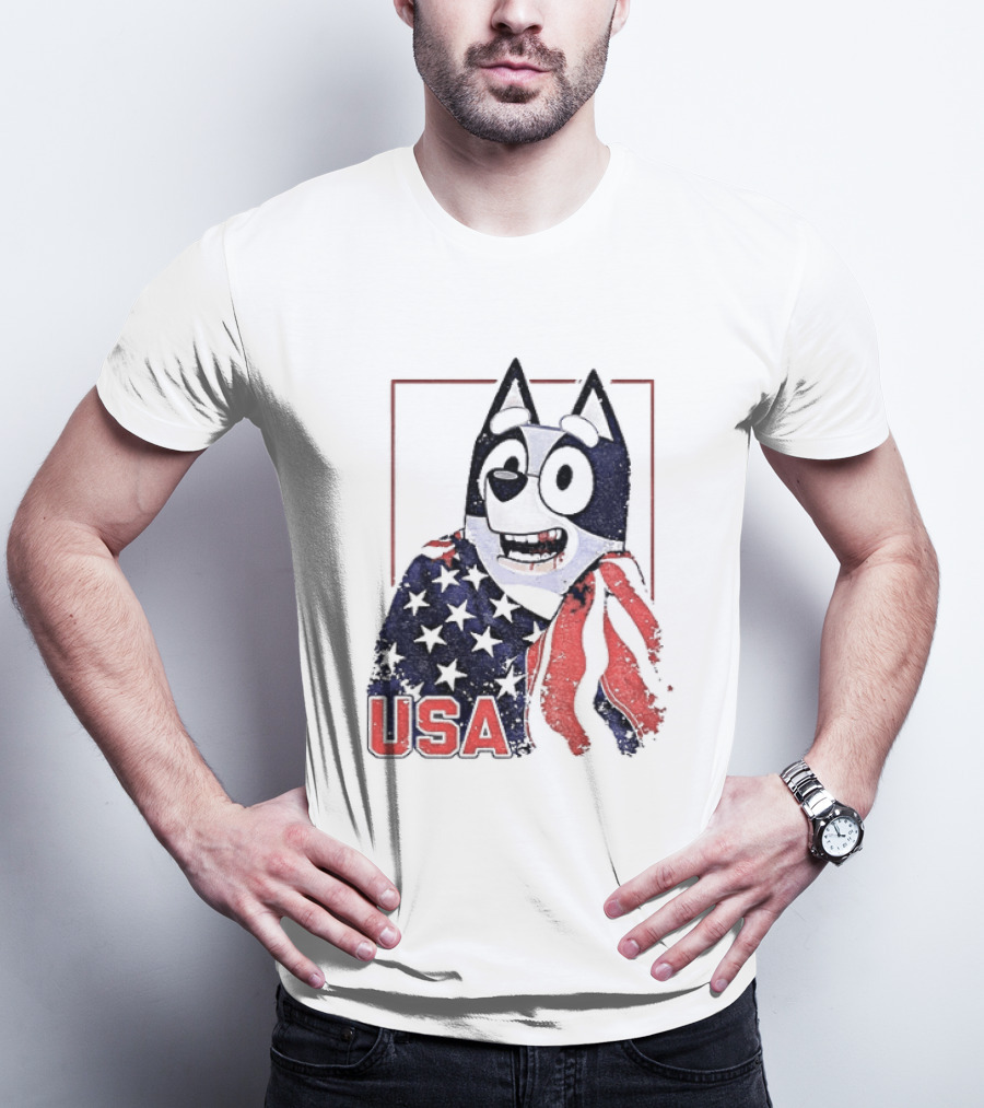 USA Bluey Hockey Jack Hughes Team Smile T-Shirt