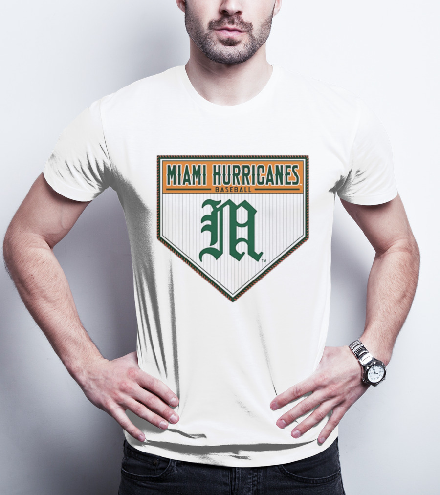 Miami Hurricanes Baseball M Home Plate T-Shirt