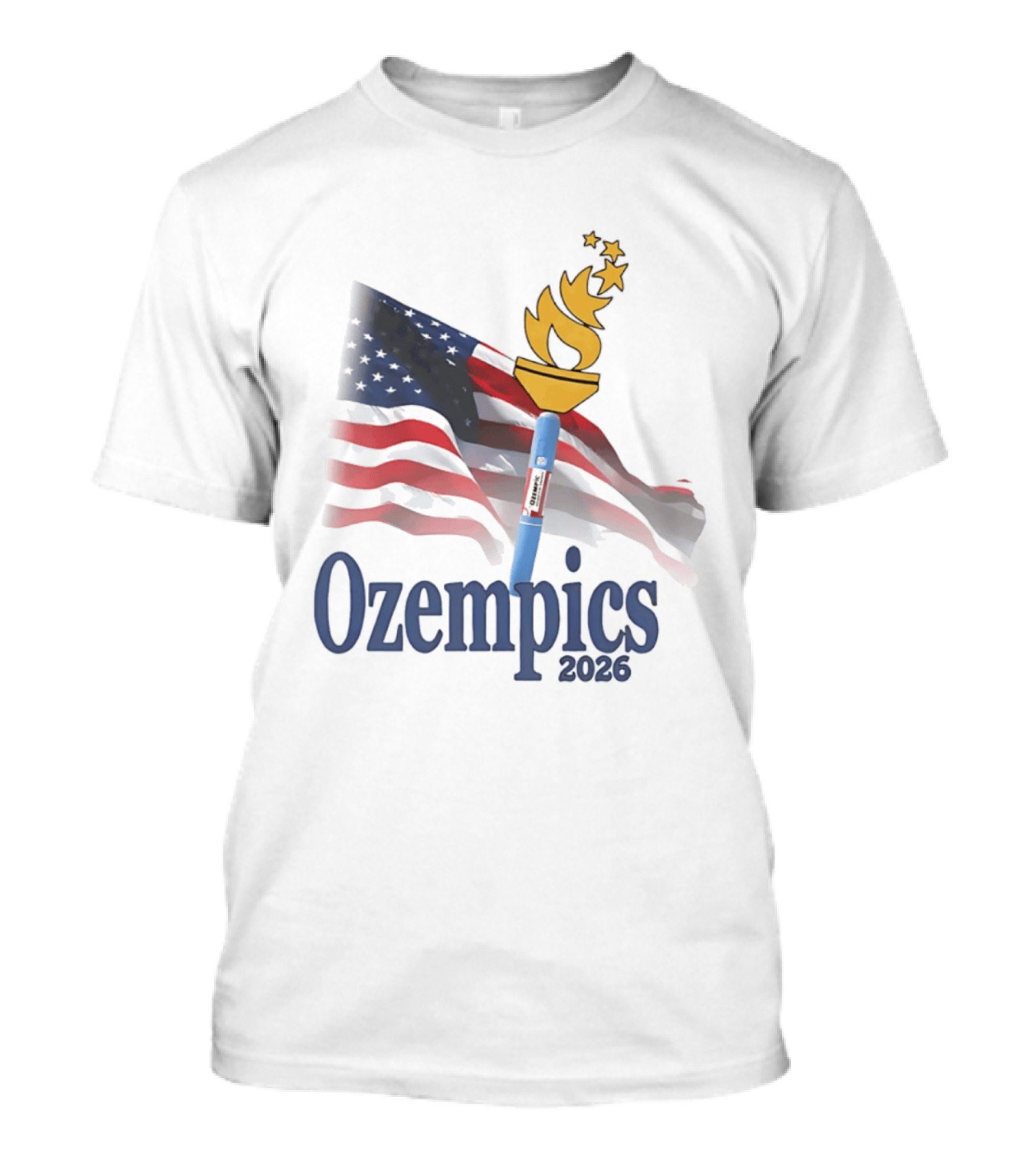 USA Flag Torch Ozempics 2026 Stars T-Shirt