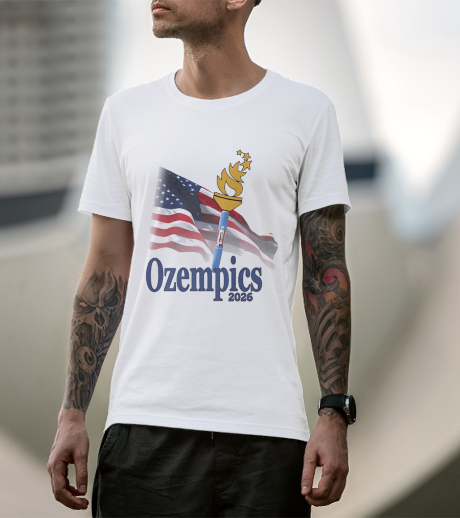 USA Flag Torch Ozempics 2026 Stars T-Shirt