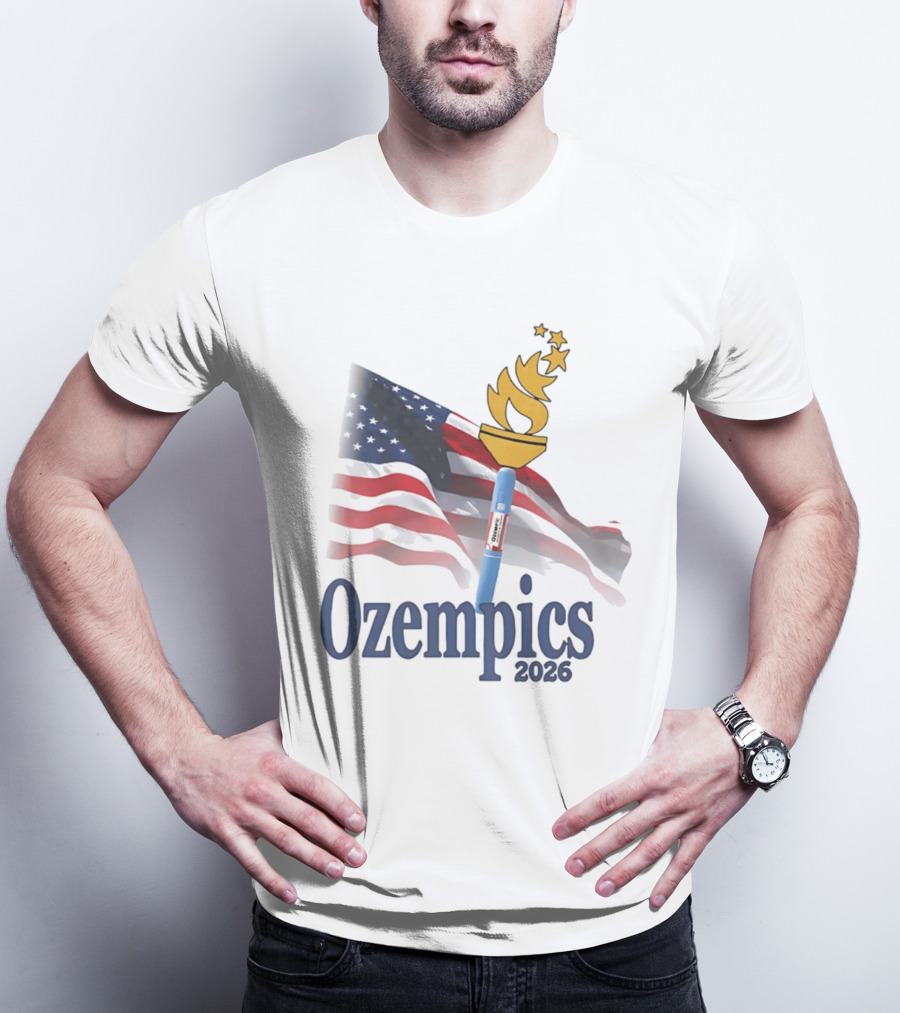 USA Flag Torch Ozempics 2026 Stars T-Shirt