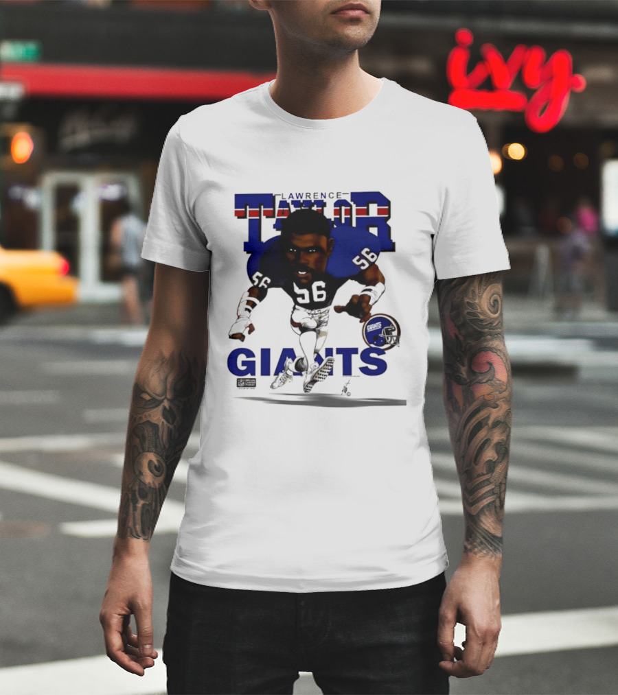 Lawrence Taylor Giants 56 New York 1987 Caricature T-Shirt