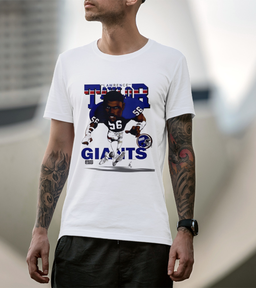 Lawrence Taylor Giants 56 New York 1987 Caricature T-Shirt